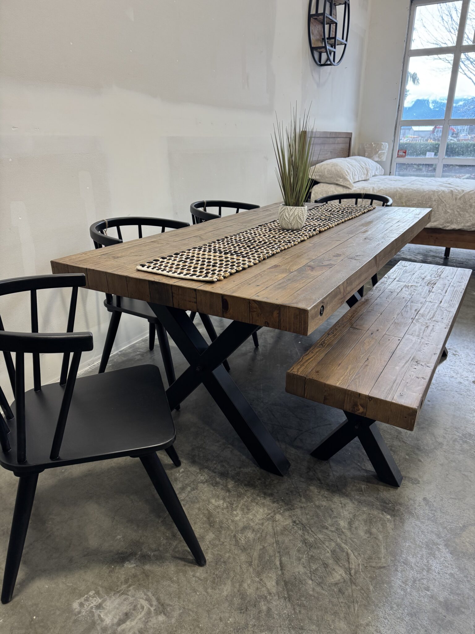 Toronto 200cm Fixed Top Table, 4 Chairs & Bench in Old Cashew ...